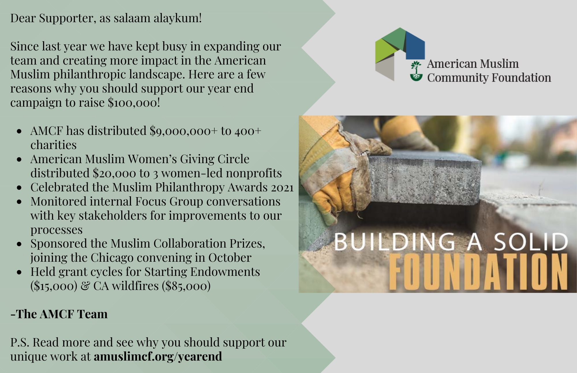 Year End 2022: Building a Strong Foundation - American Muslim Community Foundation